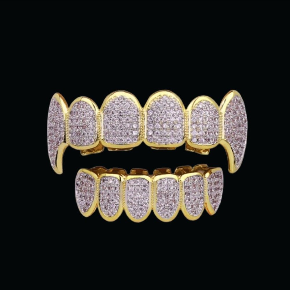 6 Piece Bottom Grillz Set, Icy Grillz, Slugs, Silver … - Gem